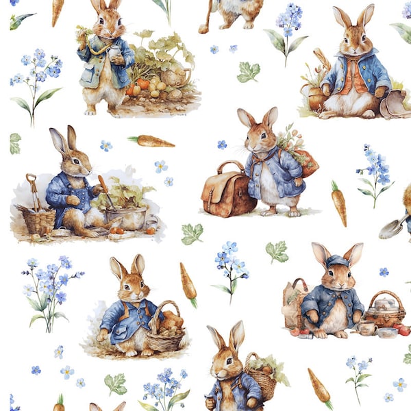 Rabbit Fabric - Etsy