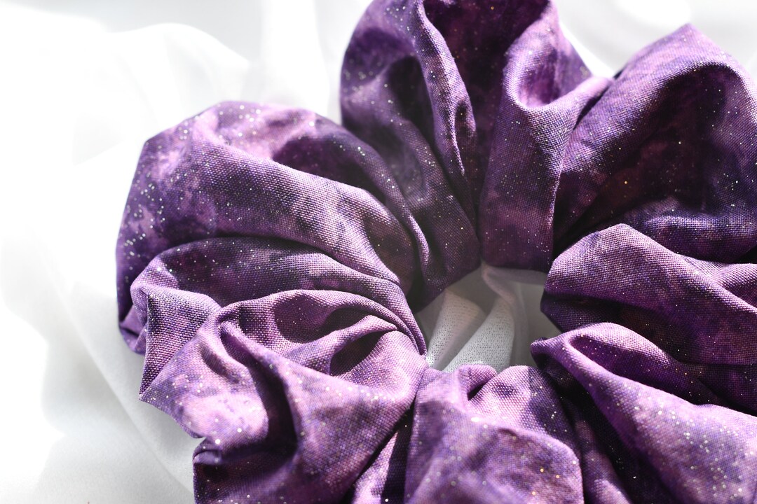 Handmade Purple Glitter Sparkle Scrunchie - 90s Fashion, Hair Tie, Gift ...