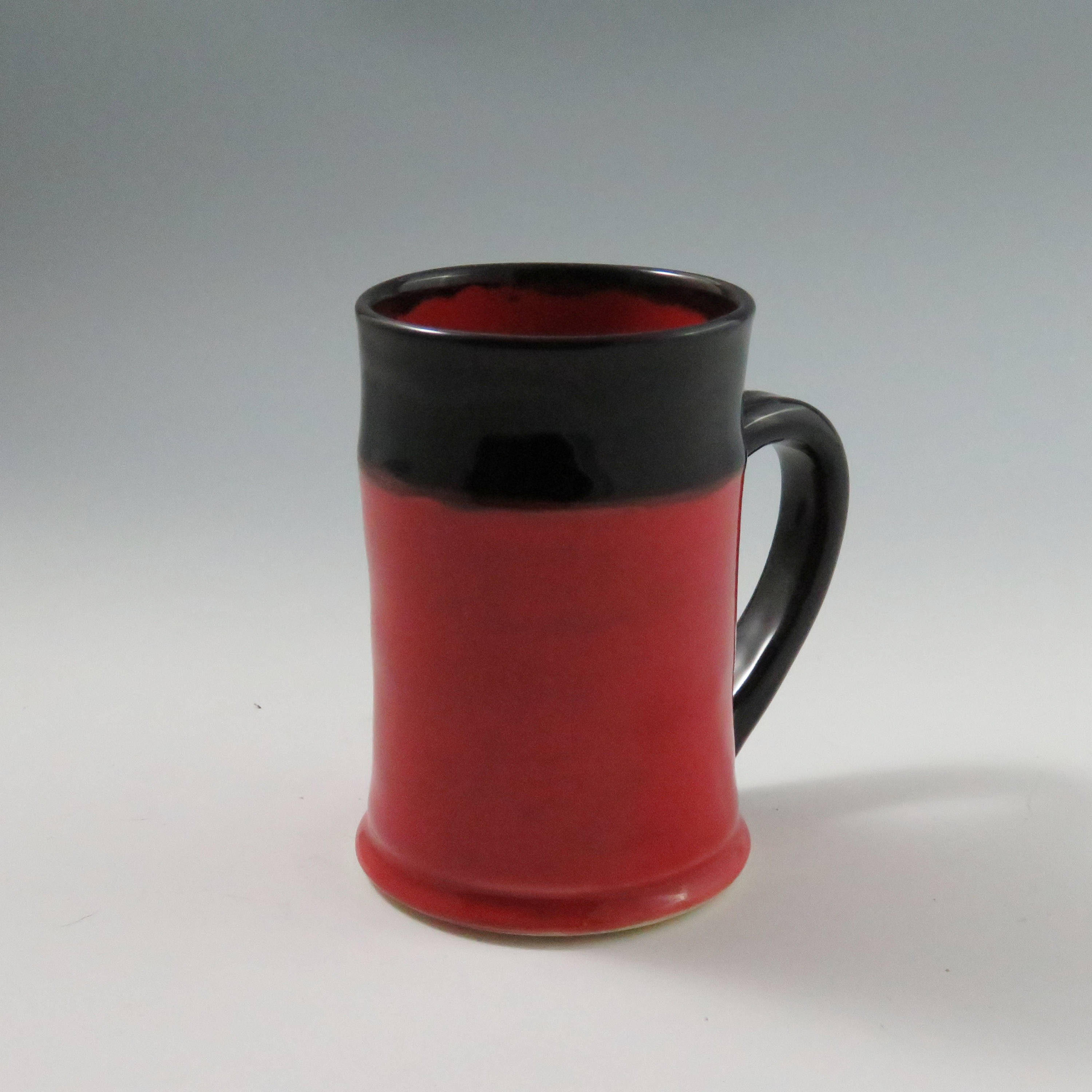 Red Pottery Mug,Black Ceramic Mugs,Red Ceramic Mugs,Ready to Ship,Red ...