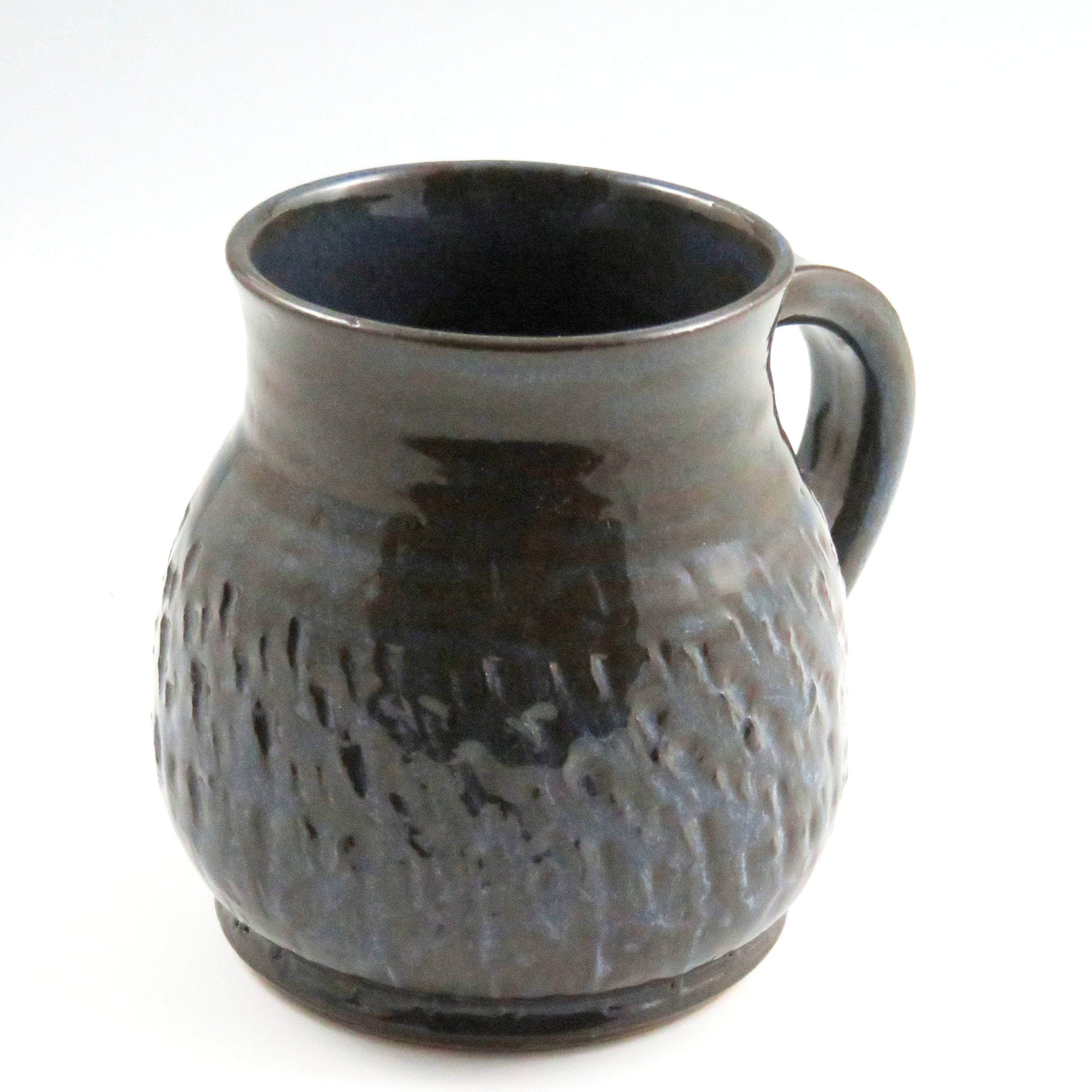 Brown Textured Ceramic Pottery Mug,Blue Mug,Brown Ceramic Mug,Brown ...