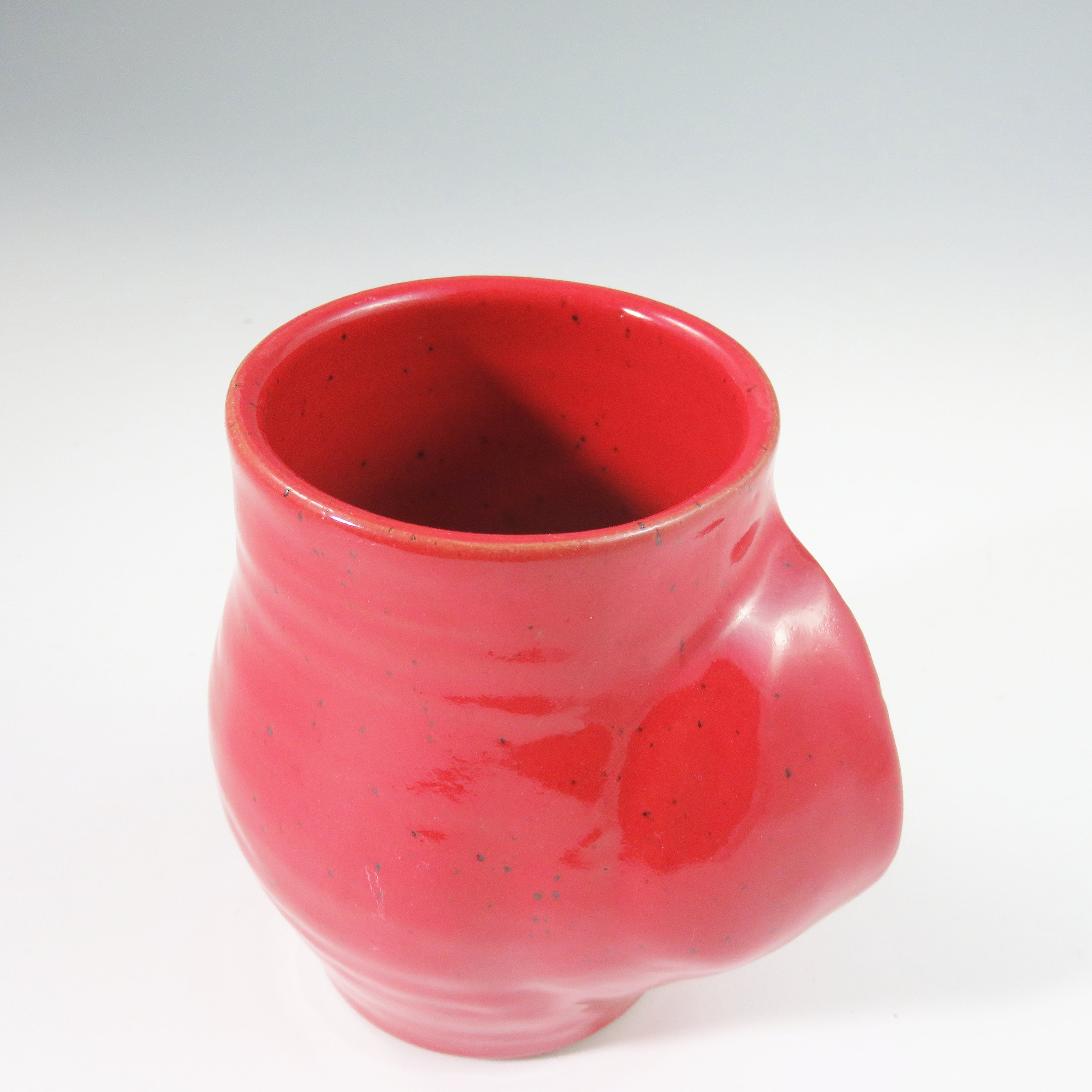 Hand Warmer Mug,Red Pottery Mug,Ready to Ship,Red Handless Mug, Ceramic ...