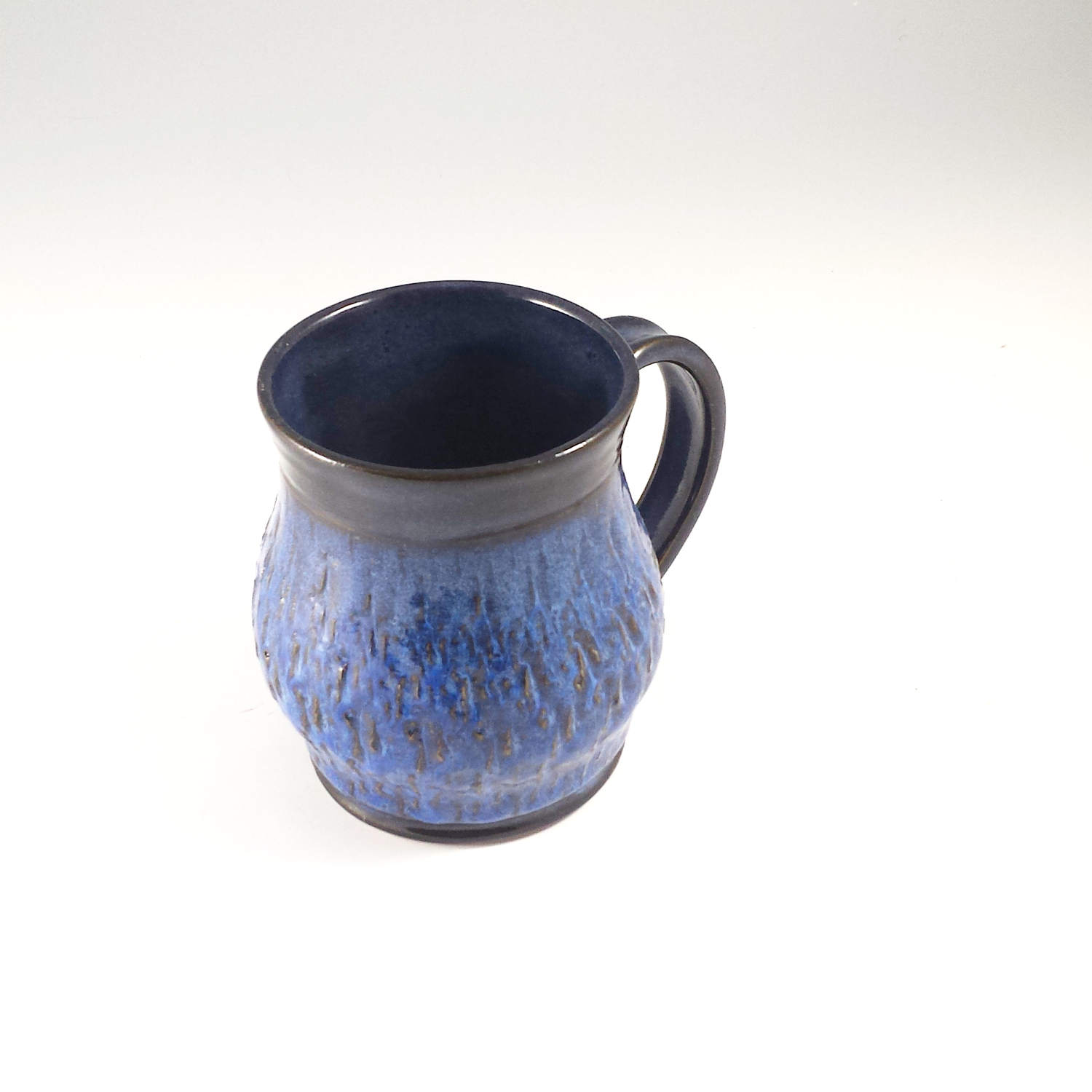 Beautiful blue textured ceramic pottery mug,funky blue mug,unusal ...