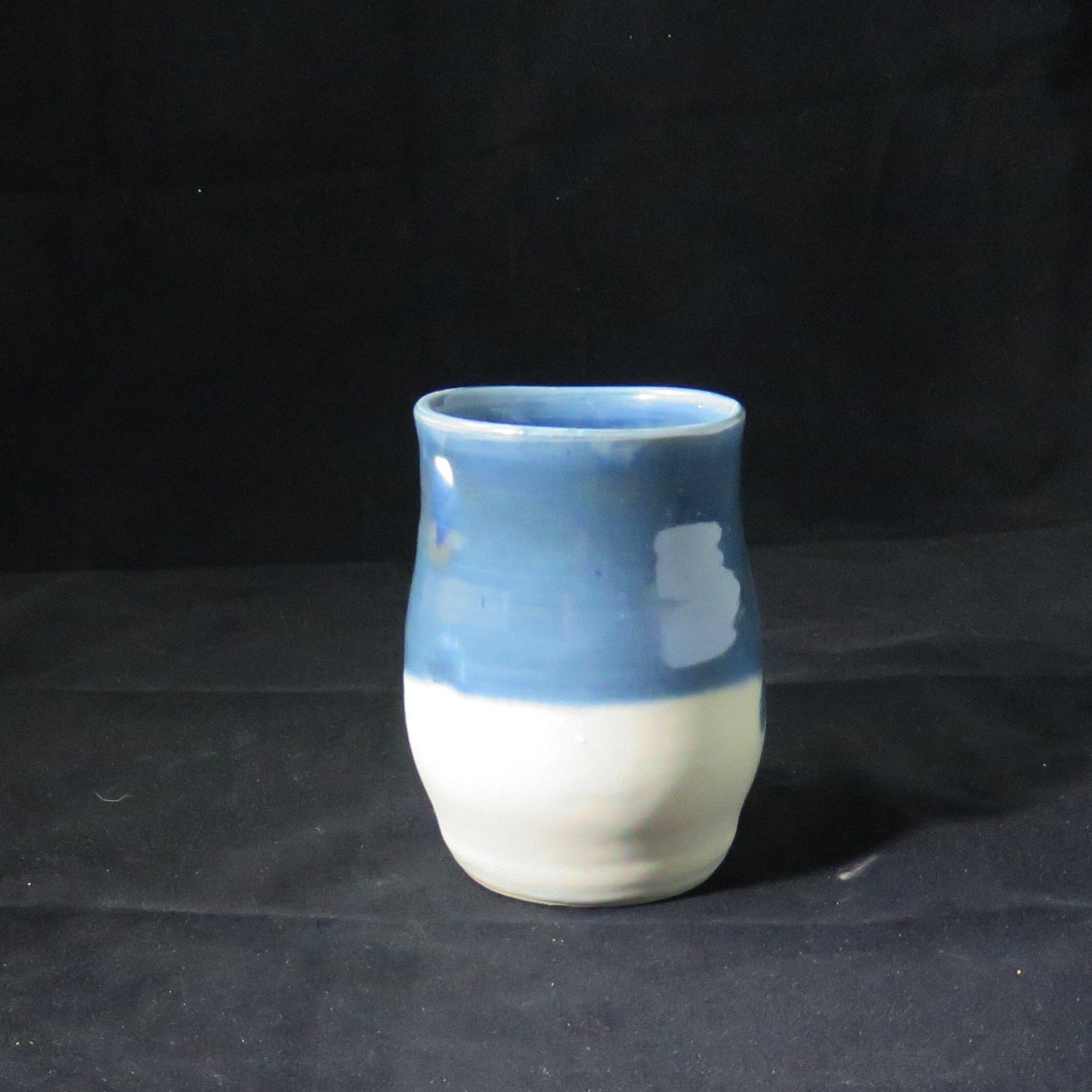 Hand Warmer Mug,Blue Pottery Mug,Ready to Ship,White Handless Mug ...