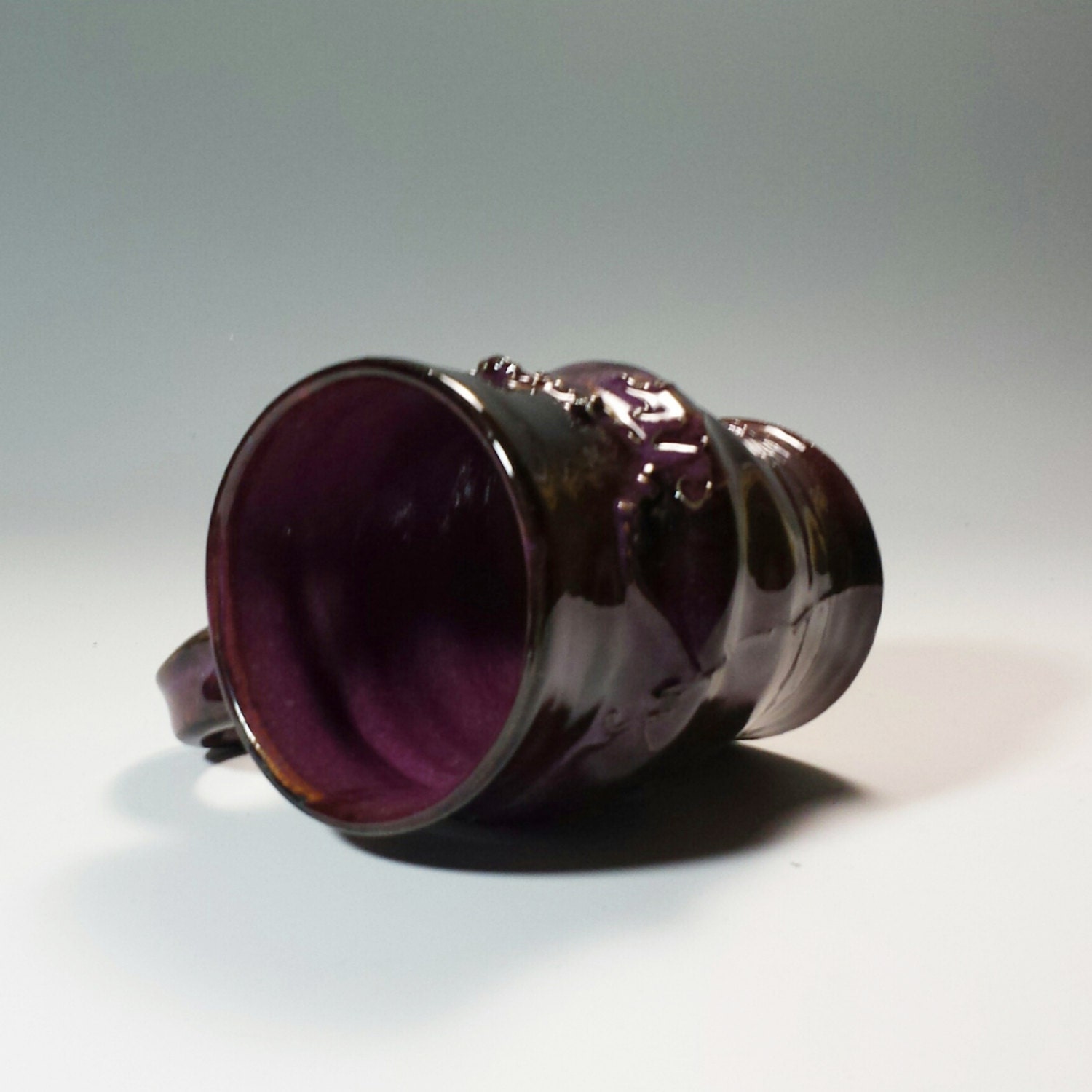 Purple Ceramic Pottery,Coffee Mug,Purple Tea Mug,Unusual Mug,Unique ...