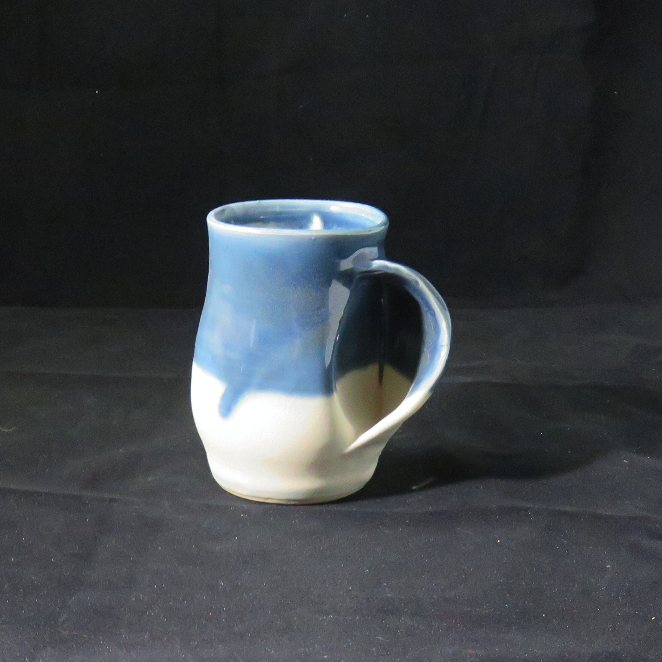 Hand Warmer Mug,Blue Pottery Mug,Ready to Ship,White Handless Mug ...