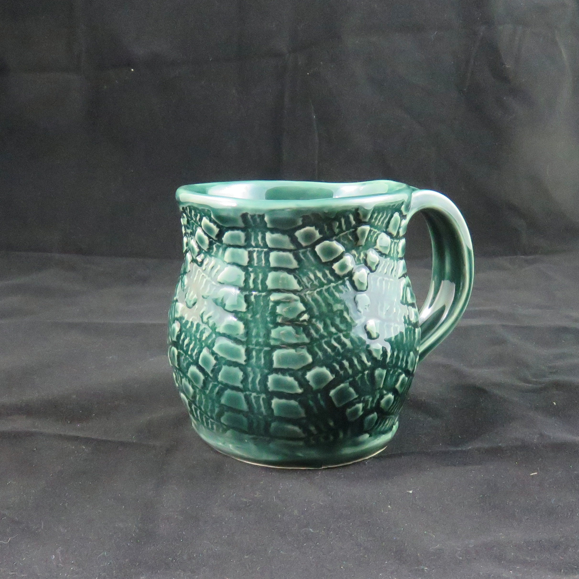 Unique pottery mug,handbuilt ceramic mug,green ceramic mug,ready to ...