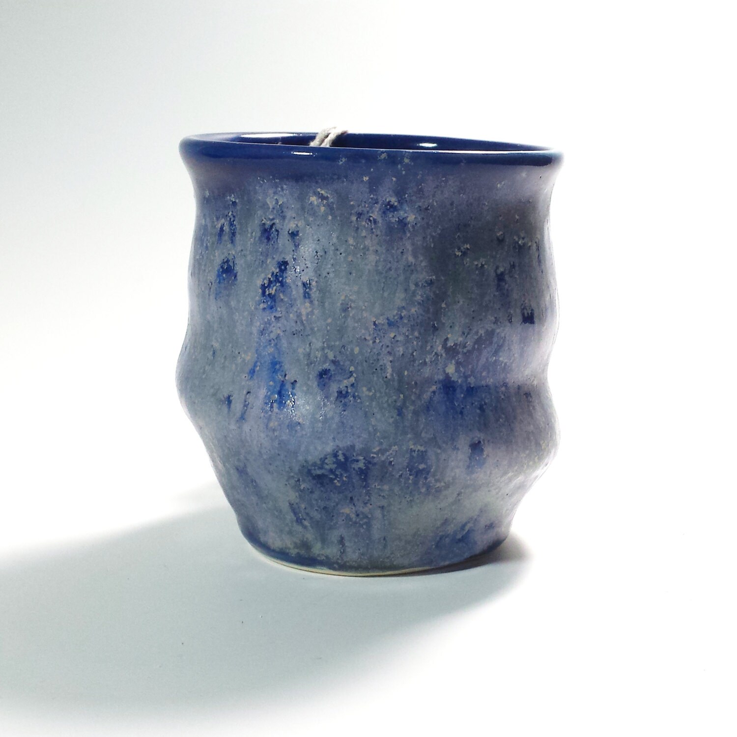 Unique Pottery Cup,Wine Cup,Whiskey Cup,Funky Cup,Handless Mug,Blue ...