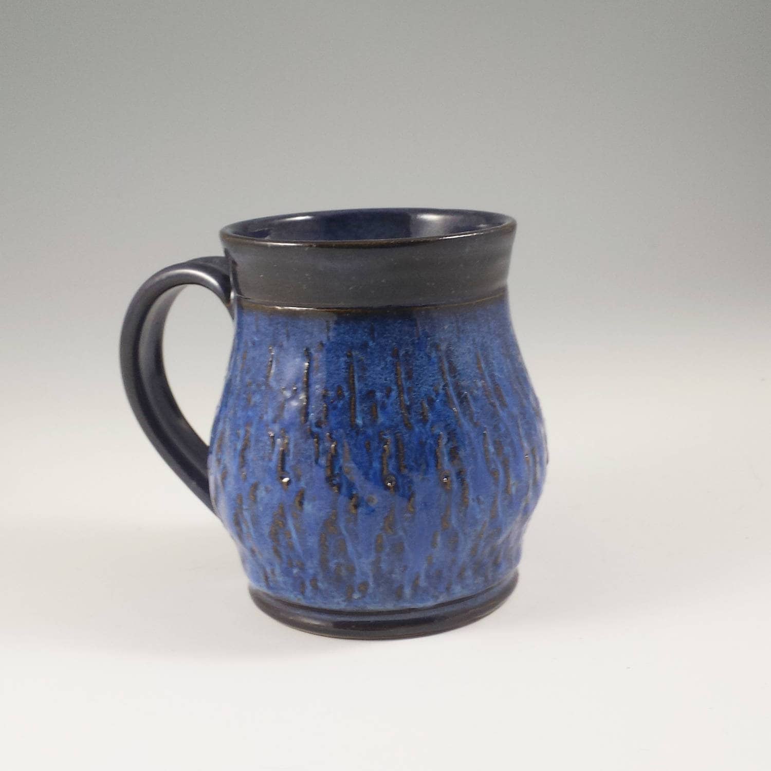Beautiful blue textured ceramic pottery mug,funky blue mug,unusal ...