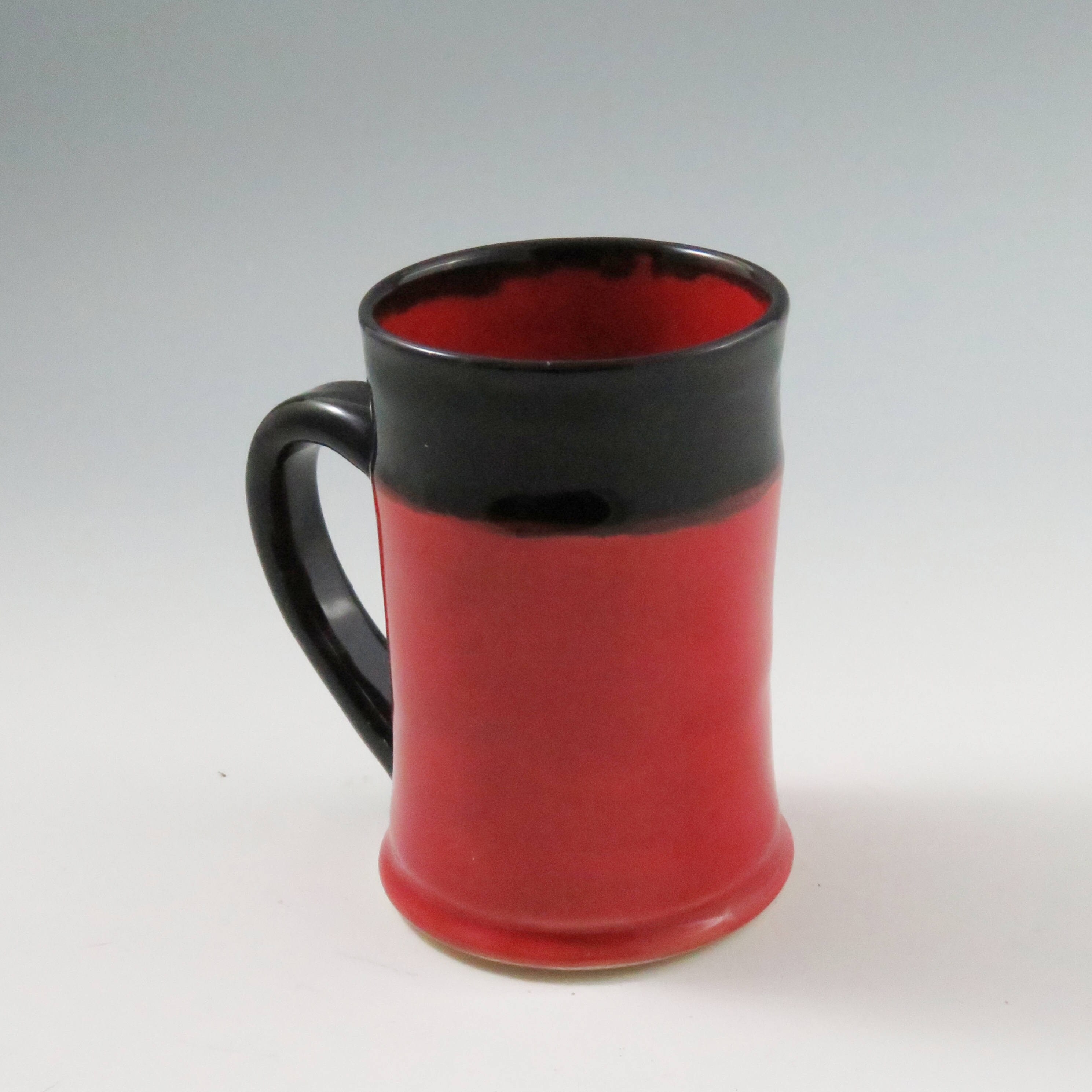 Red Pottery Mug,Black Ceramic Mugs,Red Ceramic Mugs,Ready to Ship,Red ...