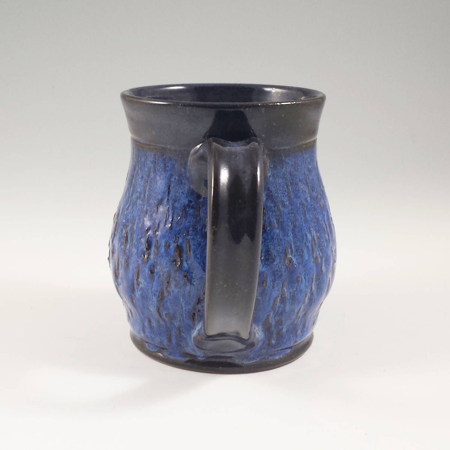 Beautiful blue textured ceramic pottery mug,funky blue mug,unusal ...