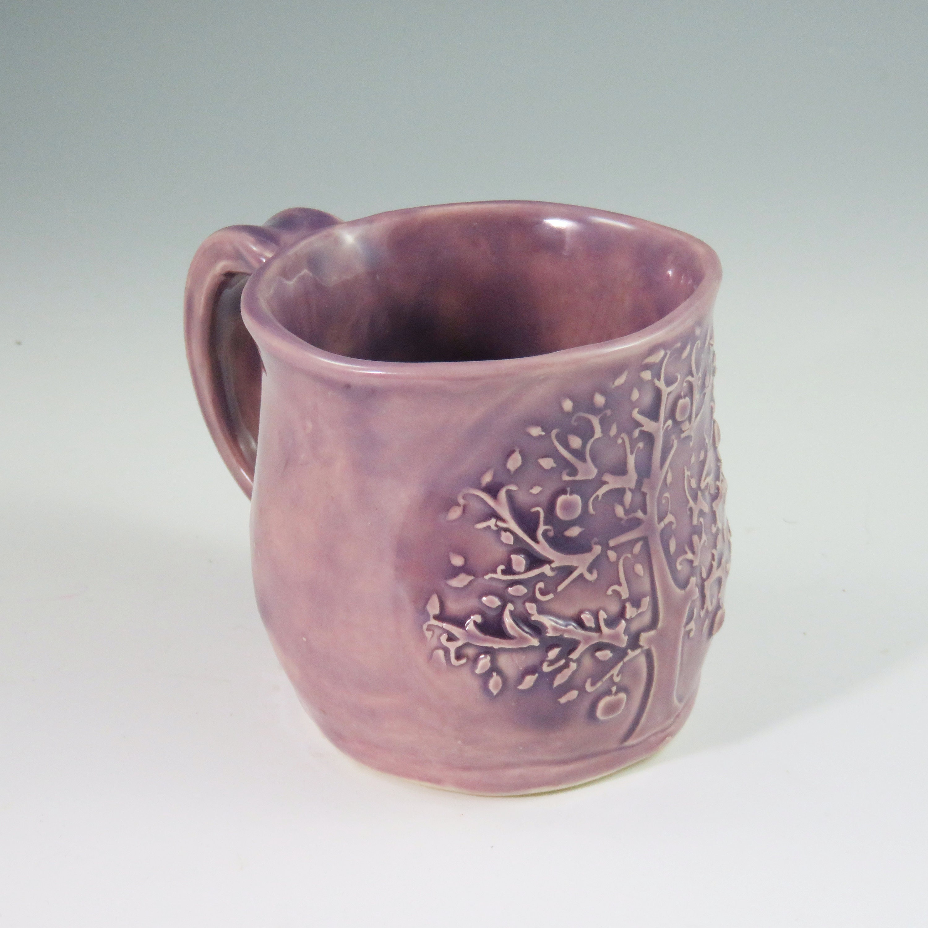 Unique pottery mug,handbuilt ceramic mug,purple ceramic mug,ready to ...