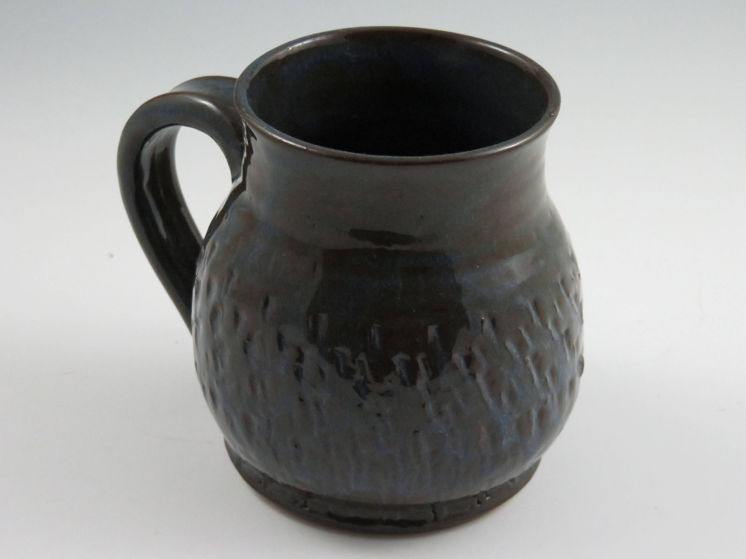 Brown Textured Ceramic Pottery Mug,Blue Mug,Brown Ceramic Mug,Brown ...