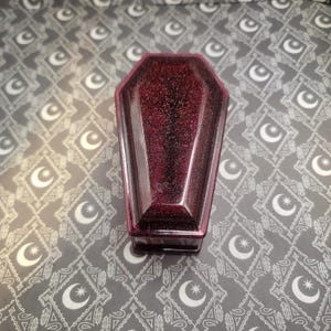 Coffin Trinket Box- Deep Maroon With Holographic Glitter - Etsy