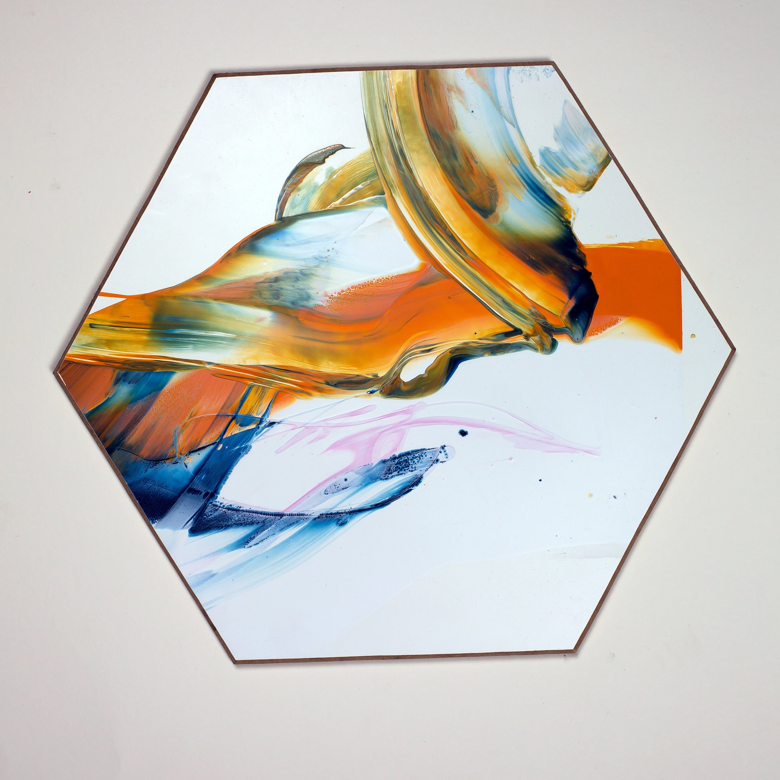 Abstract Micro Expressionist Artwork by Twombols blue, white Hexagon ...