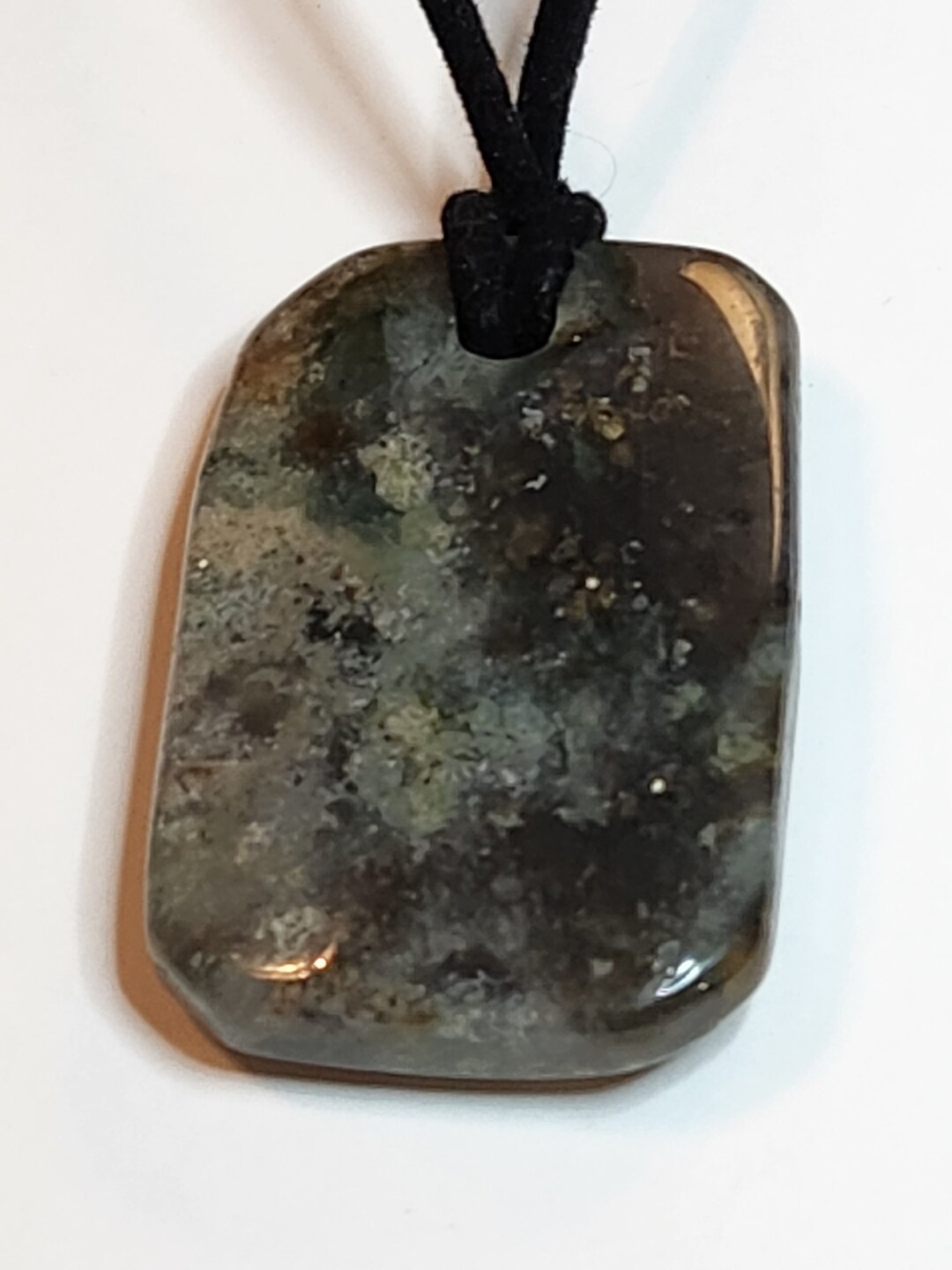 Green Jasper Rectangular Pendant Necklace (P30) - Etsy