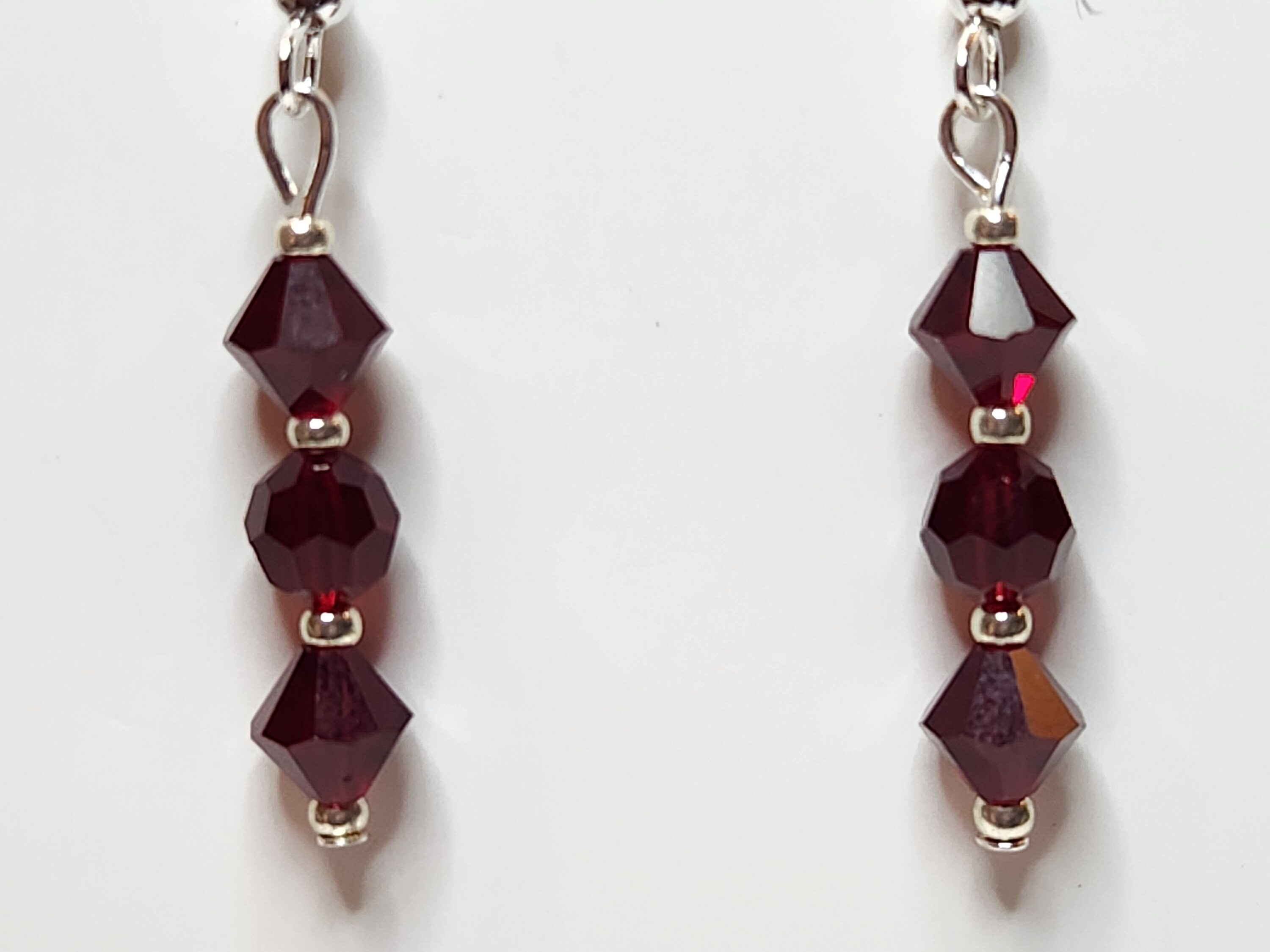 Red Swarovski Round/bicone Earrings E52 - Etsy