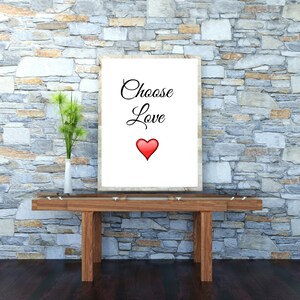 Printable Quote "choose Love" Digital Art Download - Etsy