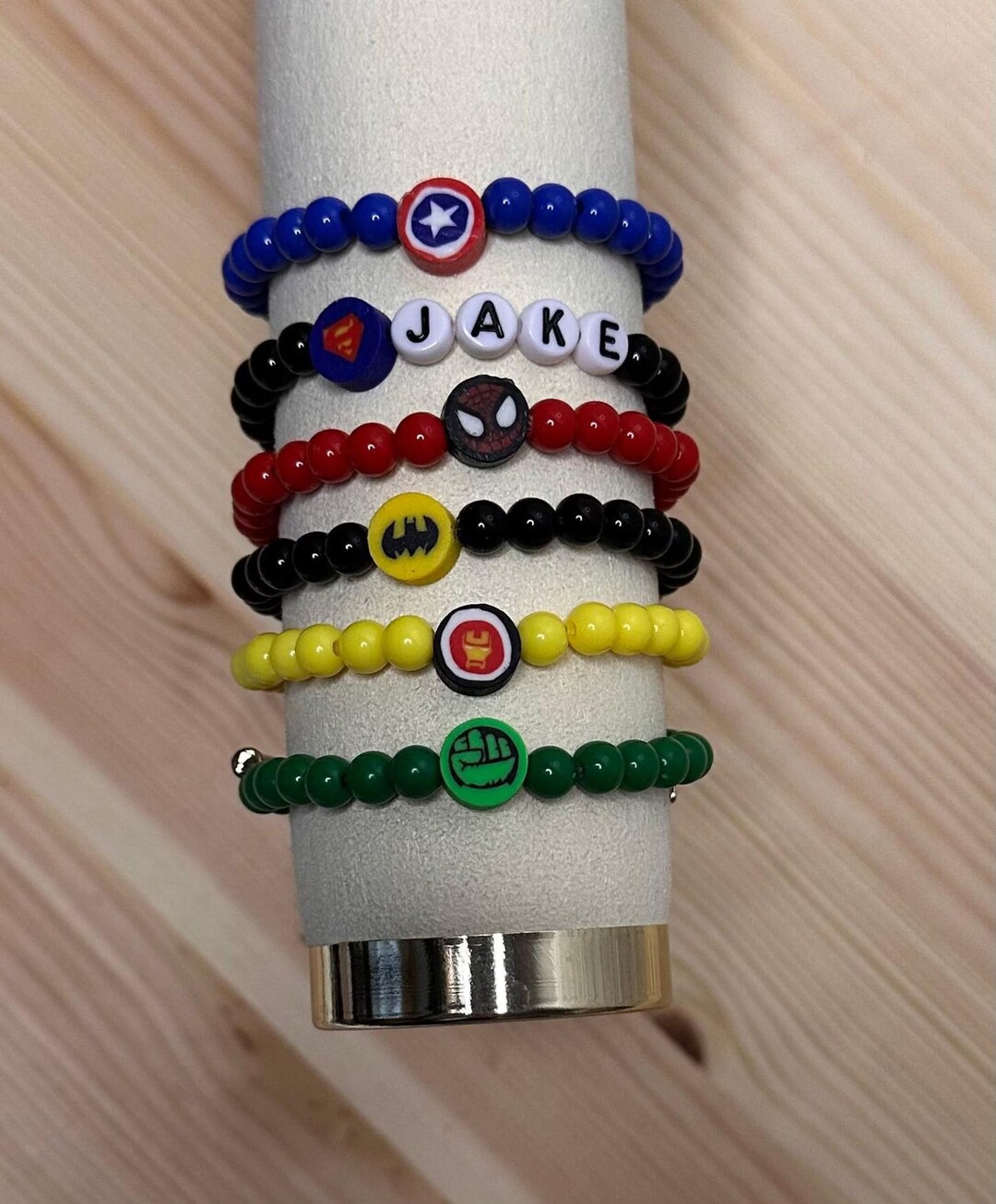Personalized Superhero Bracelet, Boy Mom Matching Replacement - Etsy