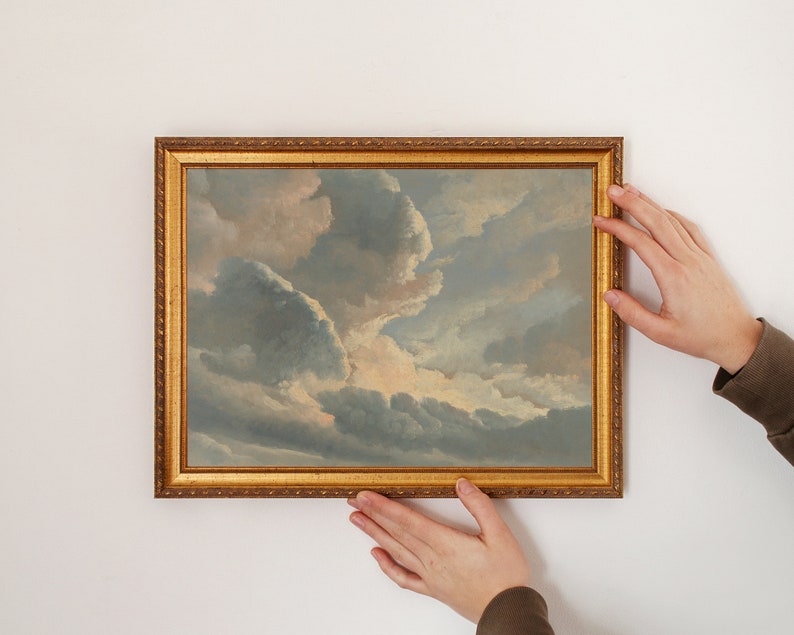 CLOUD STUDY Neutral Wall Art Minimalist Oil Painting - Etsy