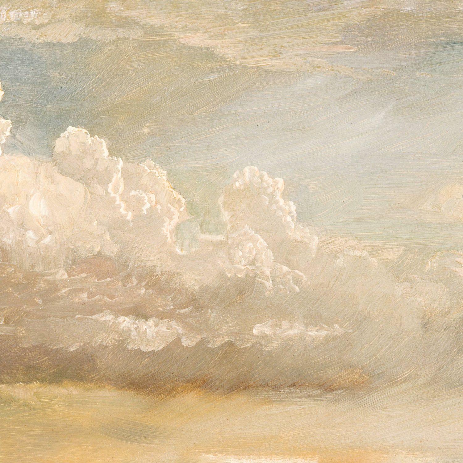CLOUD STUDY II, Cloudscape Painting, Vintage Cloud Art, Clouds Oil Painting, Vintage Sky Art ...