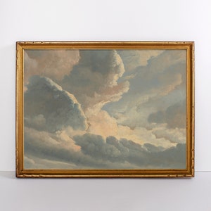 CLOUD STUDY Neutral Wall Art Minimalist Oil Painting - Etsy