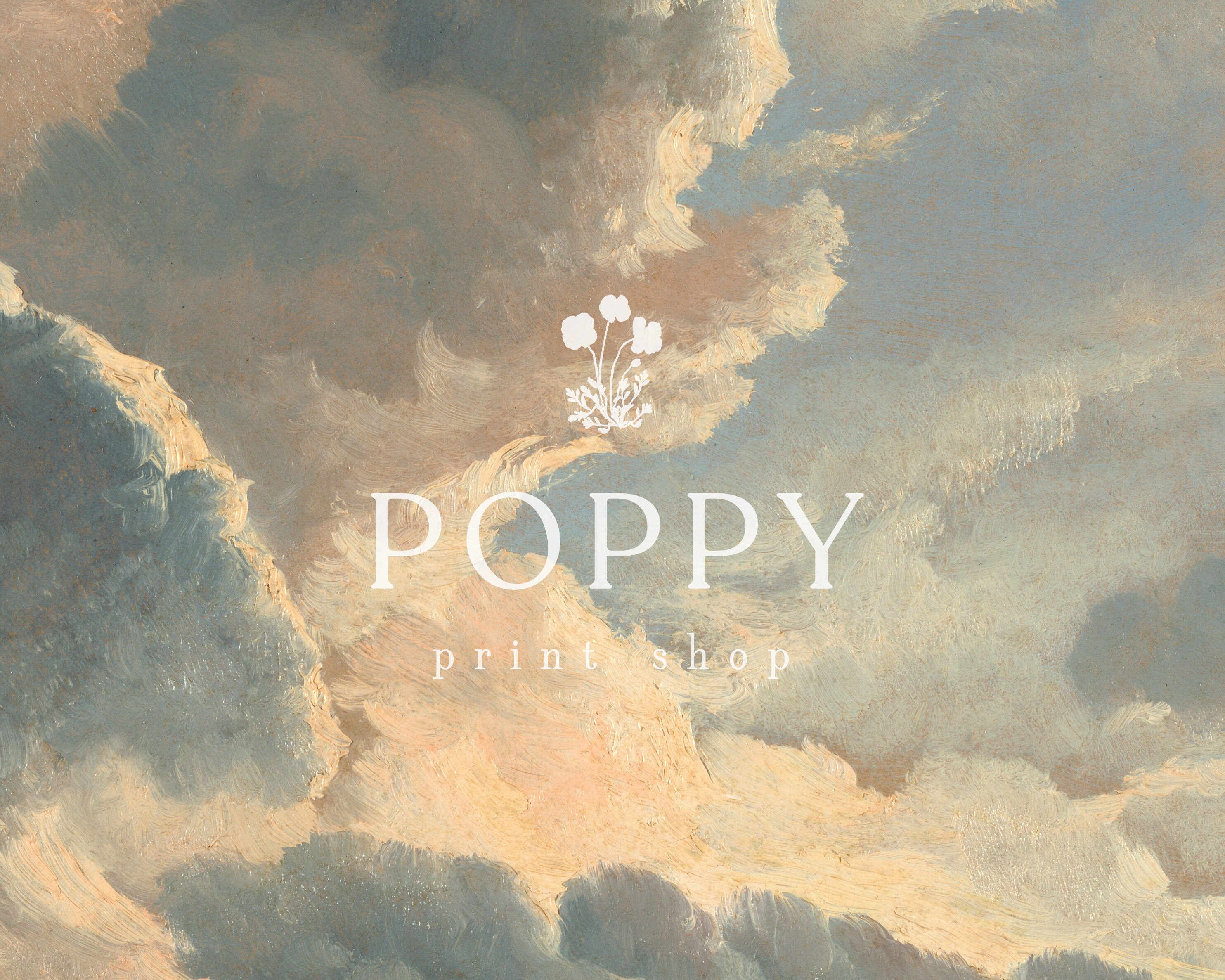 CLOUD STUDY | Neutral Wall Art | Minimalist Oil Painting | Vintage Oil ...