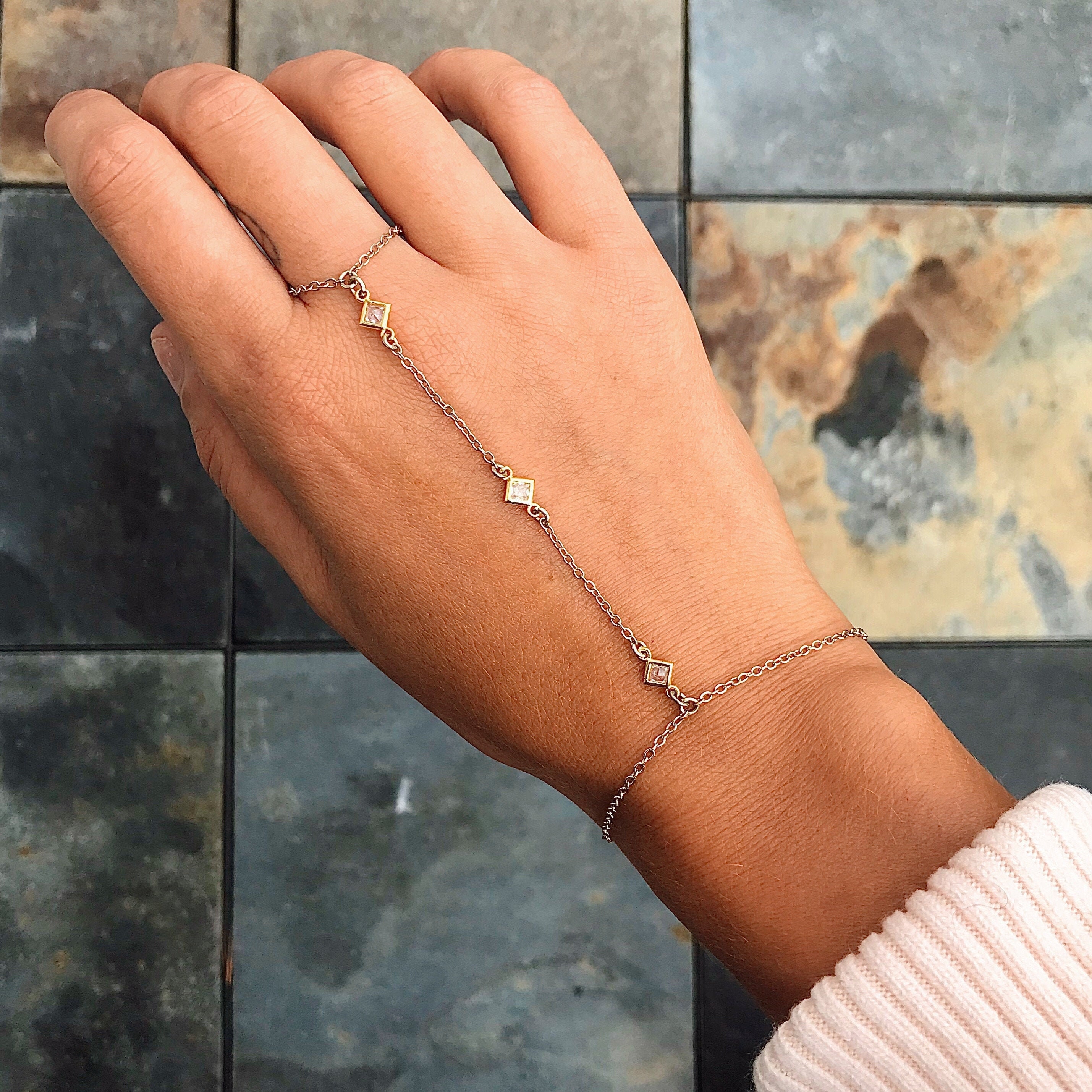 Gold Hand Chain Finger Bracelet Handlet Boho Bracelet | Etsy