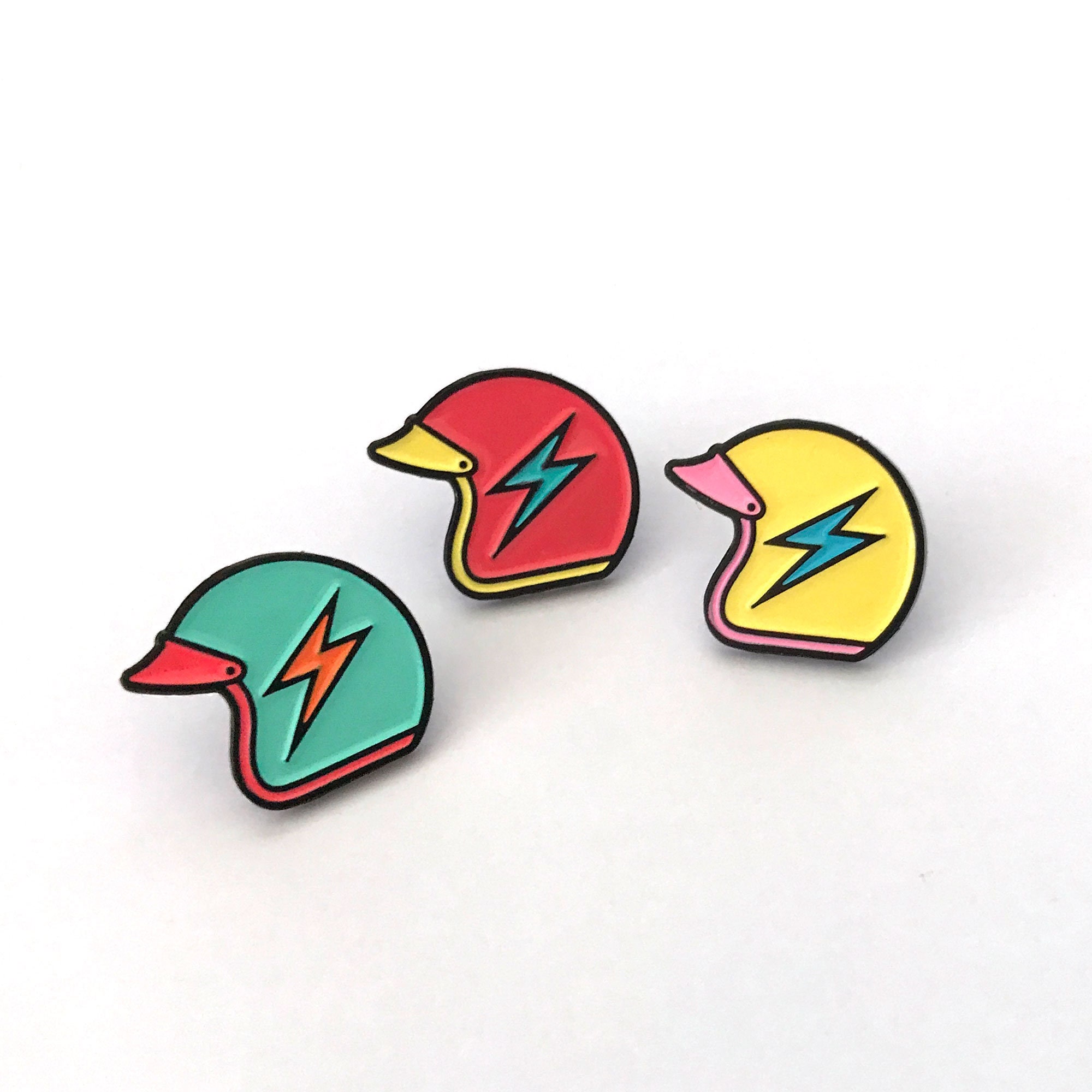 Lightning Motorcycle Helmet Pin Lapel Brooch Blue - Etsy