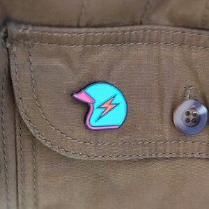 Lightning Motorcycle Helmet Pin Lapel Brooch - Blue - Etsy