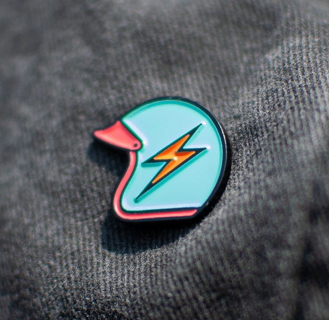 Lightning Motorcycle Helmet Pin Lapel Brooch Blue - Etsy
