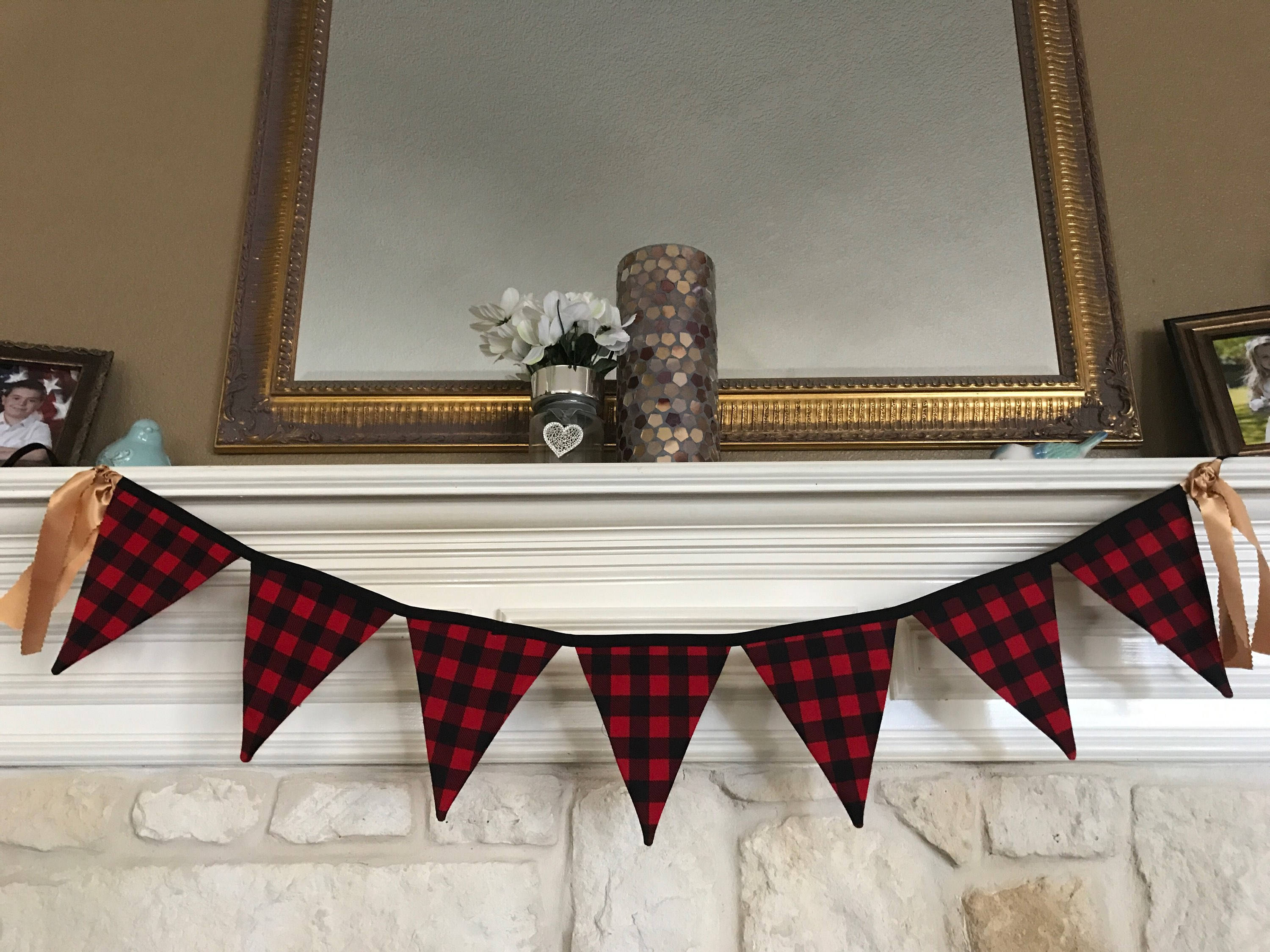 Plaid Decorations Flannel Fling Plaid Garland Plaid Banner | Etsy