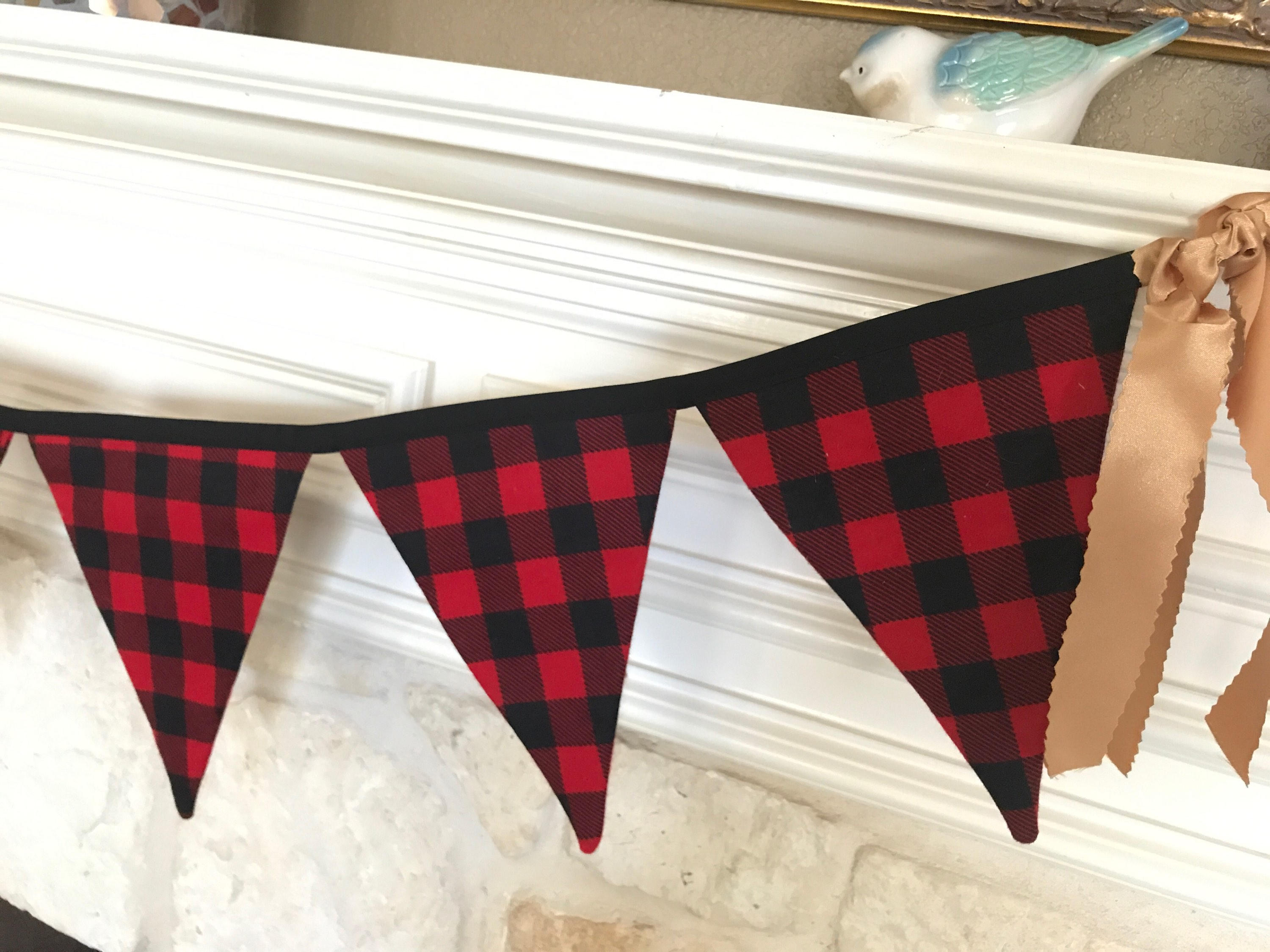 Plaid Decorations Flannel Fling Plaid Garland Plaid Banner Buffalo ...