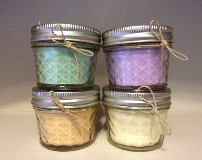 Sample Pack 4 Mason Jar Candles // 4oz Soy Wax Candles // Homemade - Etsy