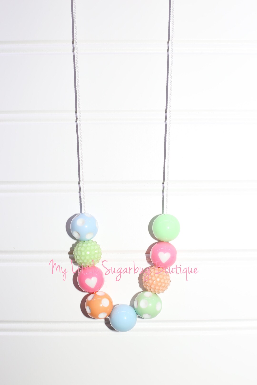 Candy Hearts Cord Necklace-valentine Necklace-heart Necklace-baby ...