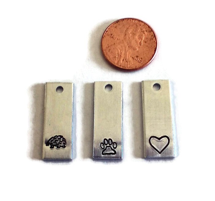 Hand stamped charms custom artisan charm jewelry components | Etsy