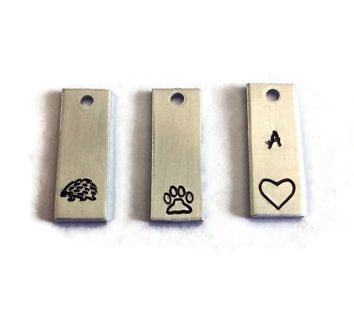 Hand stamped charms custom artisan charm jewelry components | Etsy