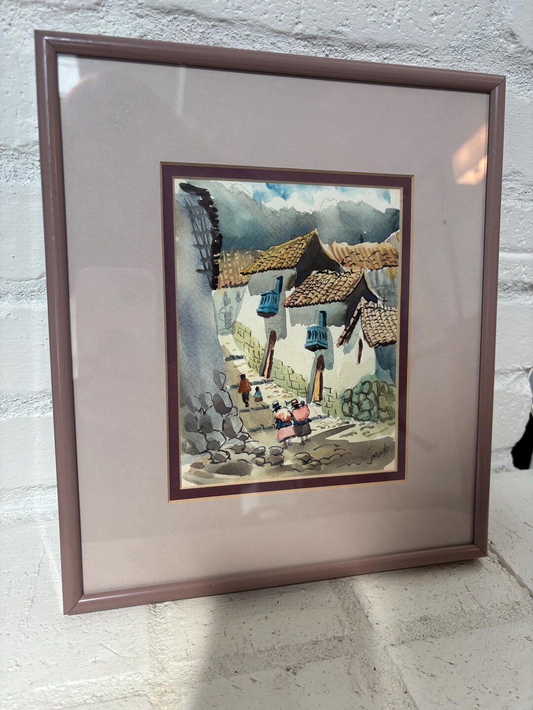 Vintage Peruvian Watercolor Original Professionally Framed - Etsy