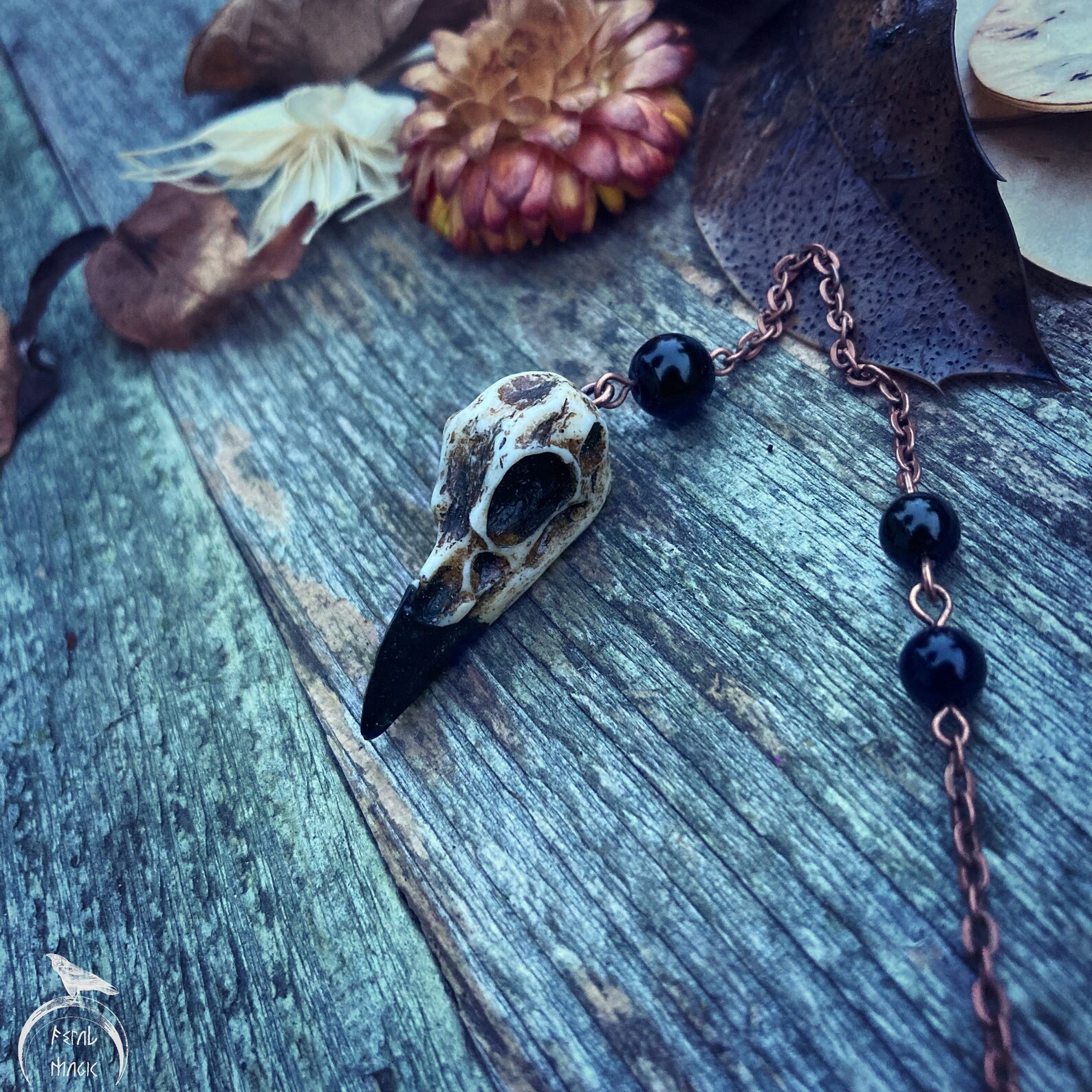 The Morrigan's Prophecy Pendulum Raven Skull and Black - Etsy