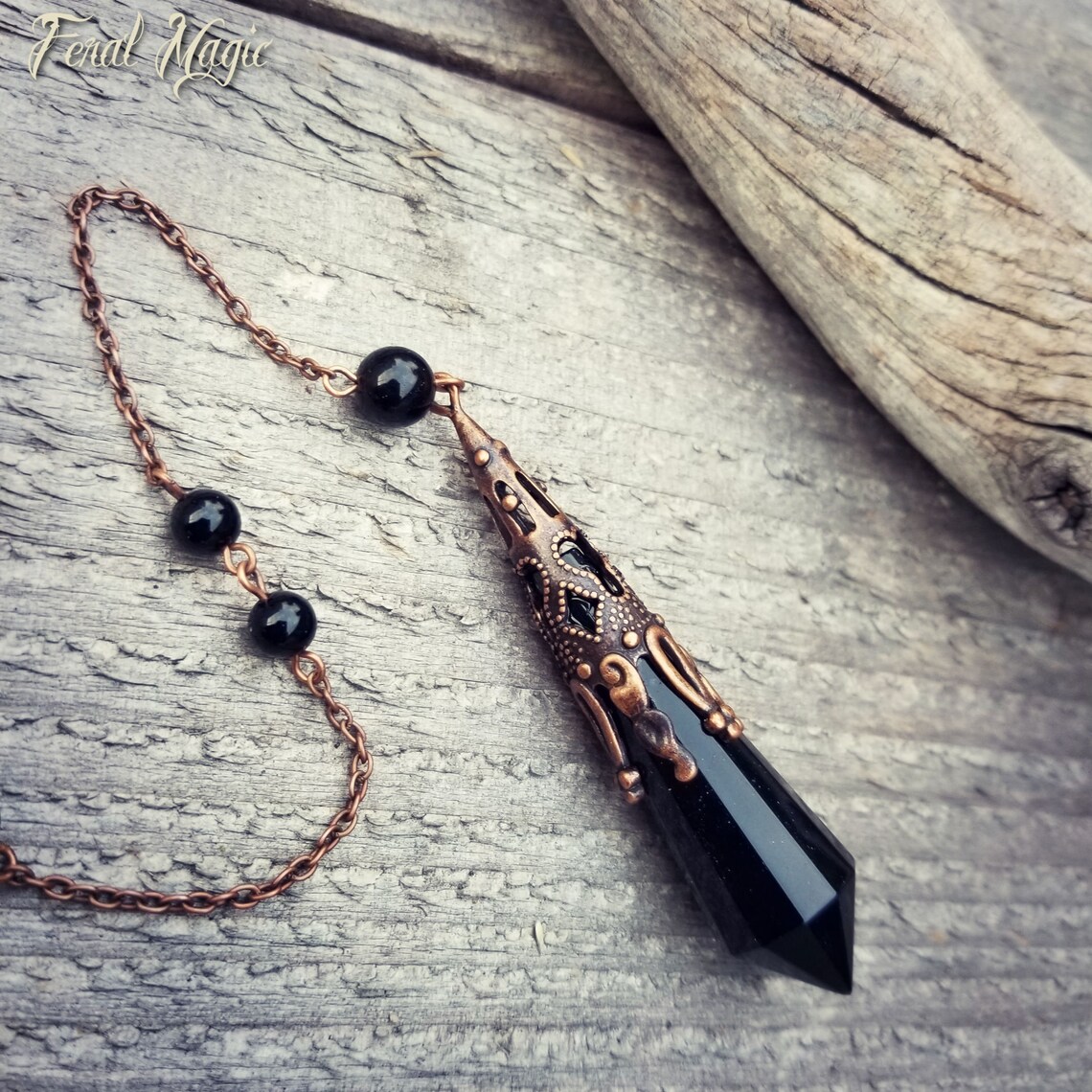 The Morrigan's Prophecy Pendulum Raven Skull and Black | Etsy