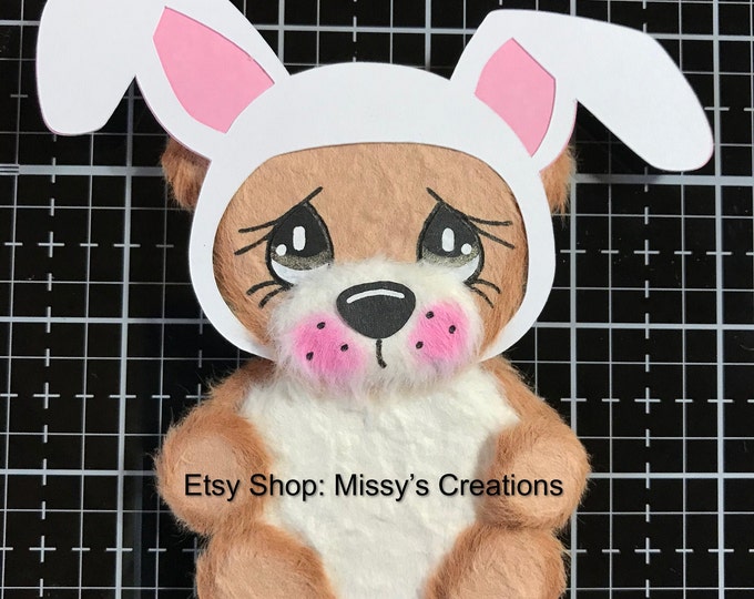 Easter Bunny Rabbit Tear Bear Card Making Scrapbooking Embellishment ...