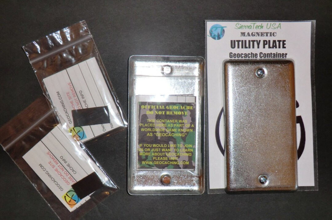 2 Utility Electrical Plate Geocache Containers. Great for Urban Cache ...