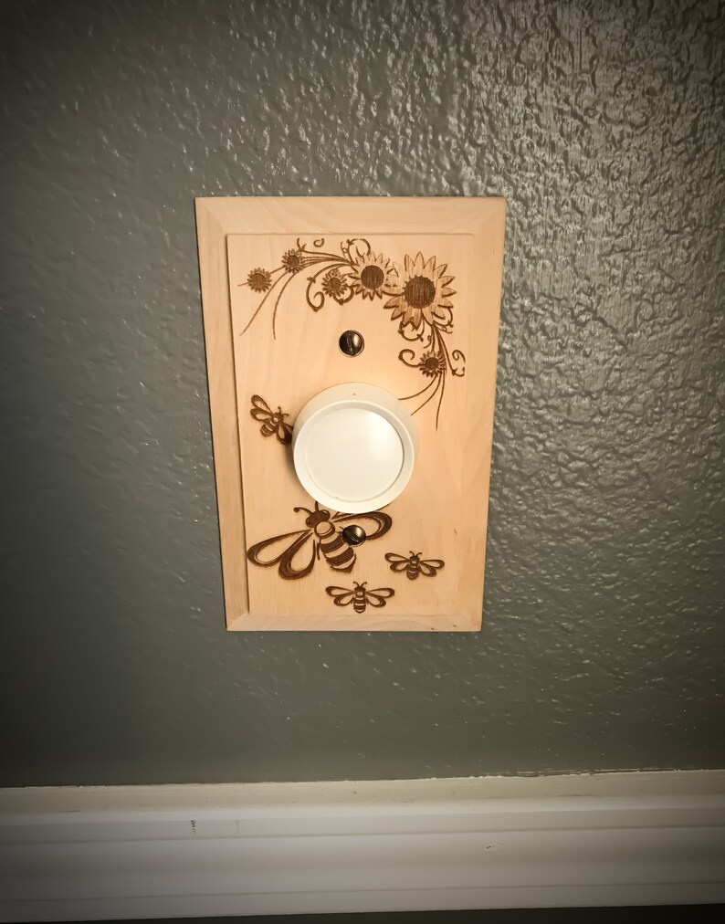 Honey Bees and Sunflowers Laser Engraved Wood Light Switch | Etsy