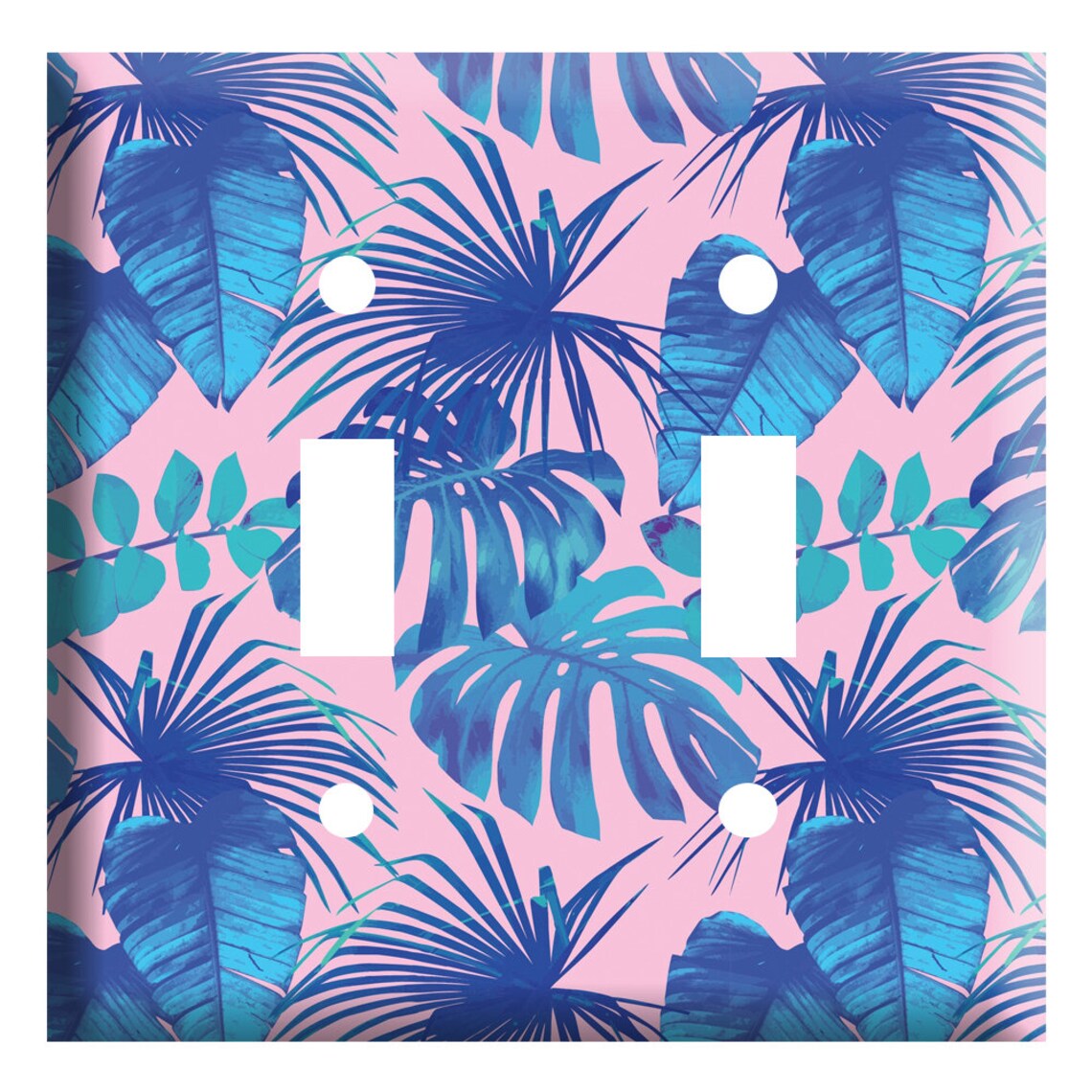 Pink and Blue Tropical Pattern, Decorative Light Switch Cover Plate ...