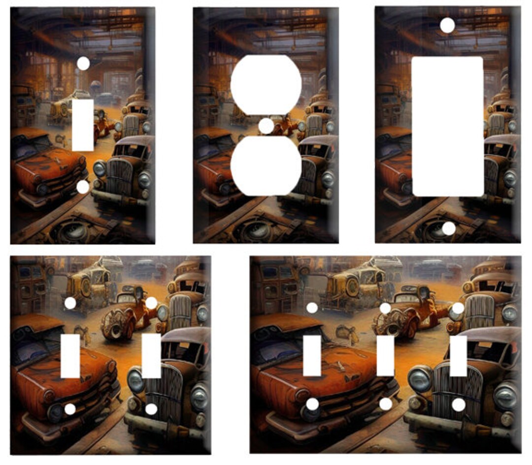 Project Car Garage, Decorative Light Switch Cover Plate, Single Toggle ...