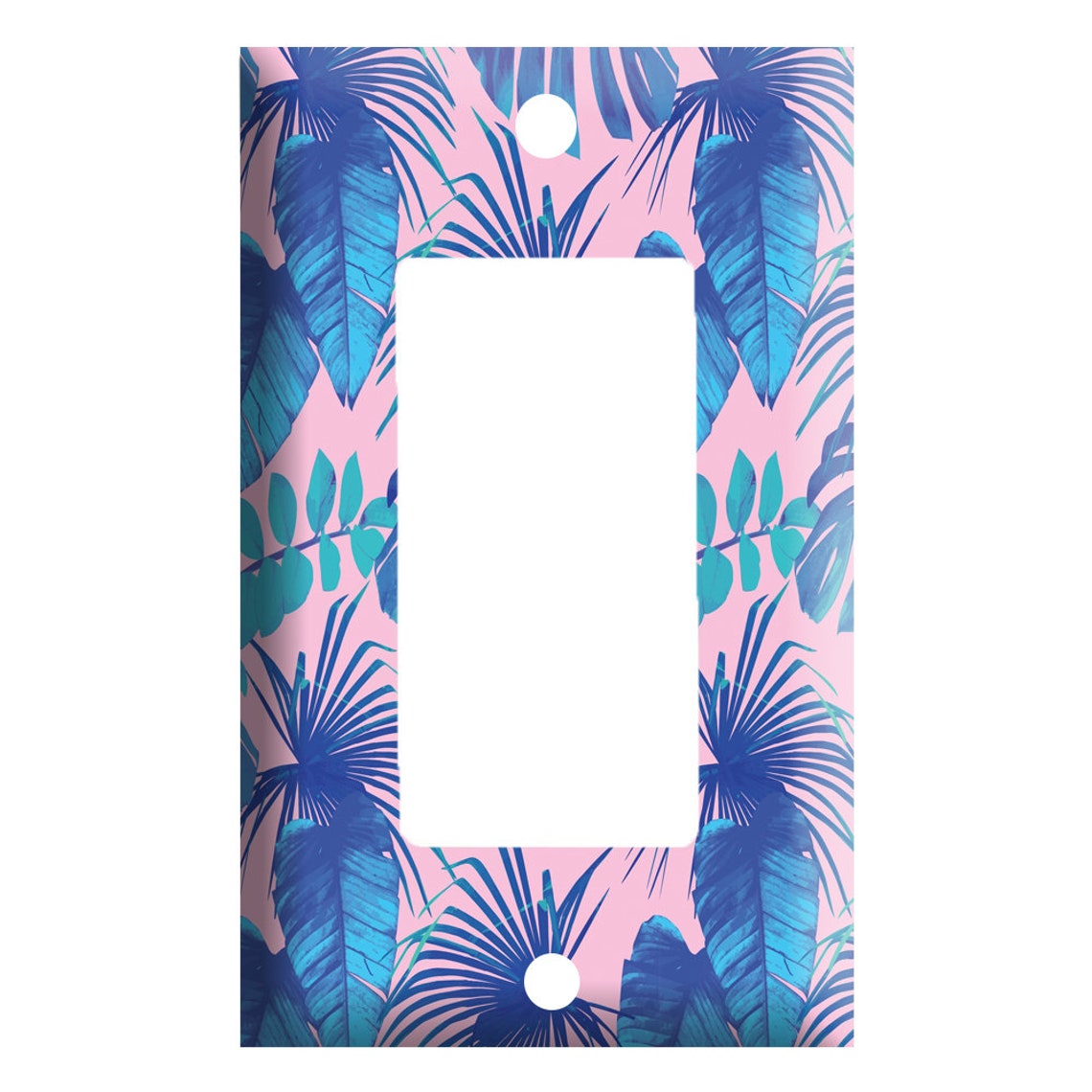 Pink and Blue Tropical Pattern, Decorative Light Switch Cover Plate ...