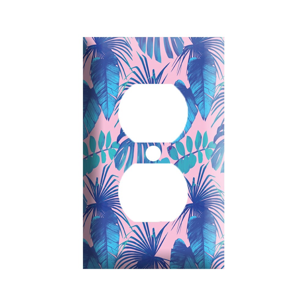 Pink and Blue Tropical Pattern, Decorative Light Switch Cover Plate ...