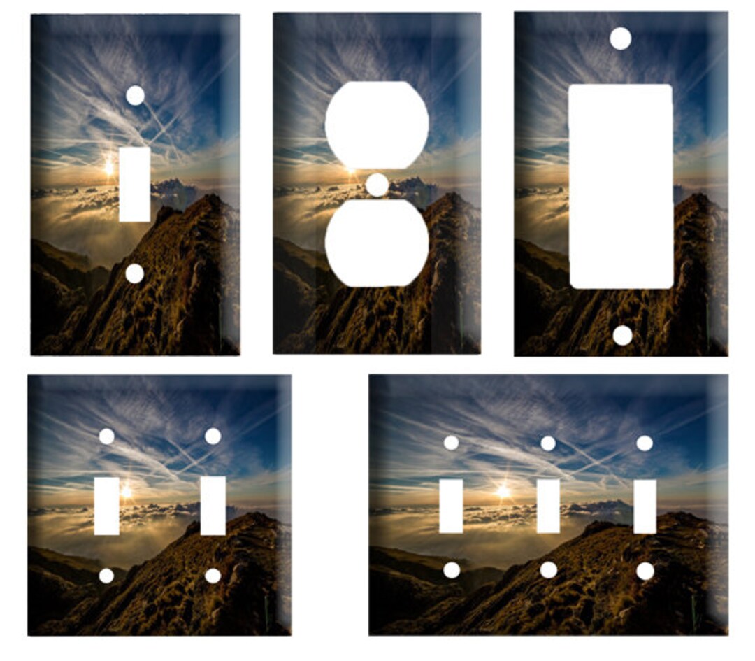 Mountain Top Sunset Sunrise Design, Decorative Light Switch Cover Plate ...