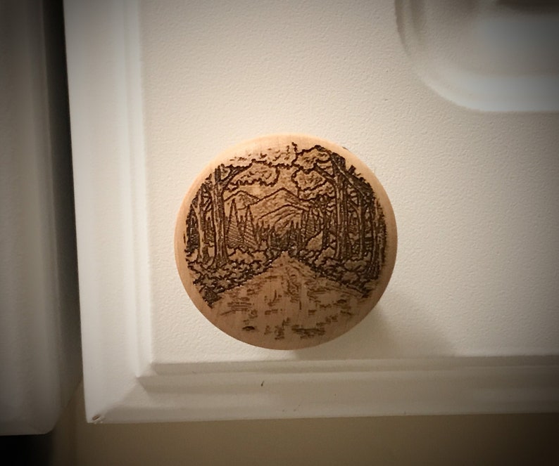 Rustic Forest Path Laser Engraved Decorative Kitchen Wood | Etsy