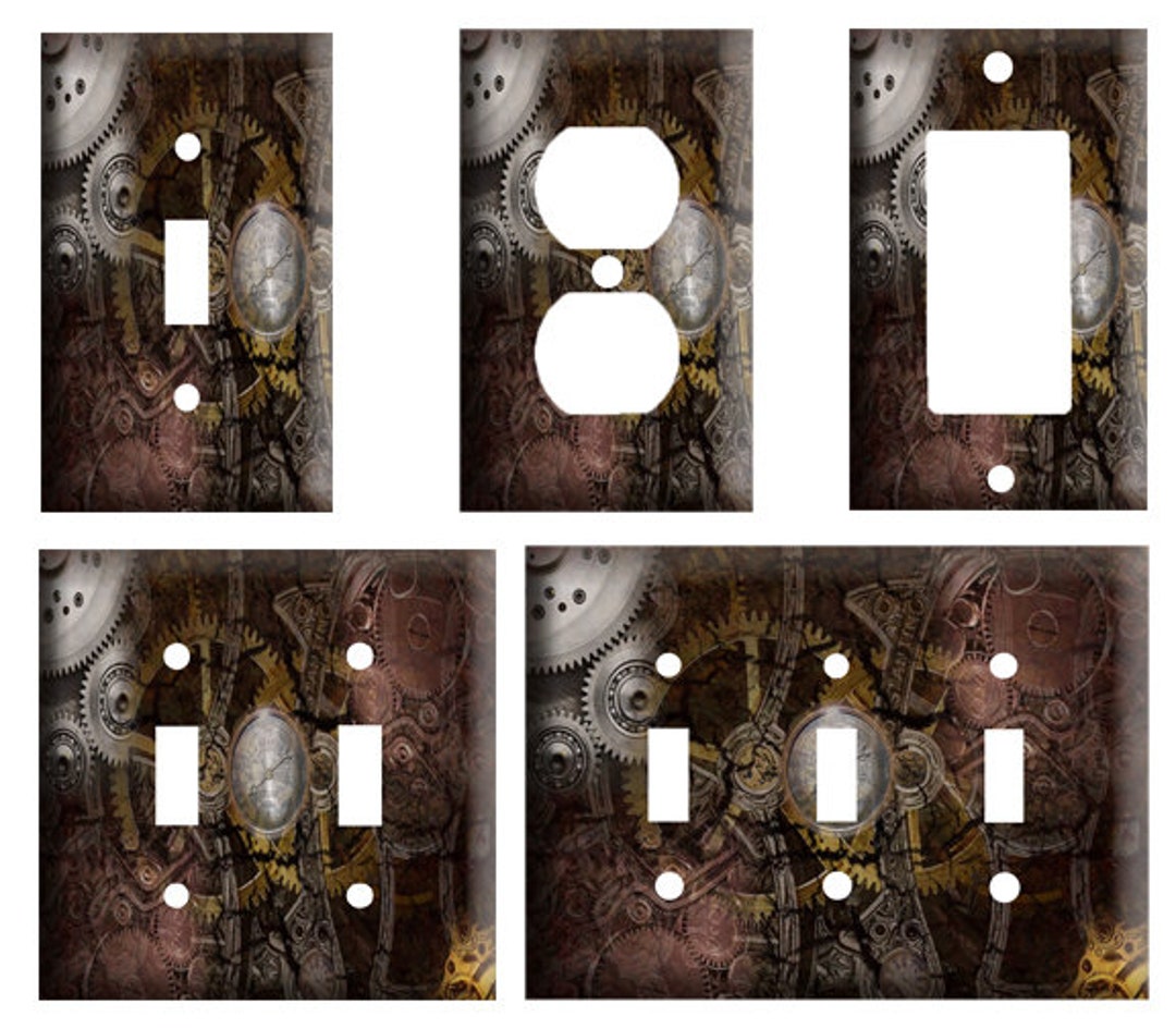 Steampunk Gauge Design, Decorative Plastic Light Switch Cover Plate ...