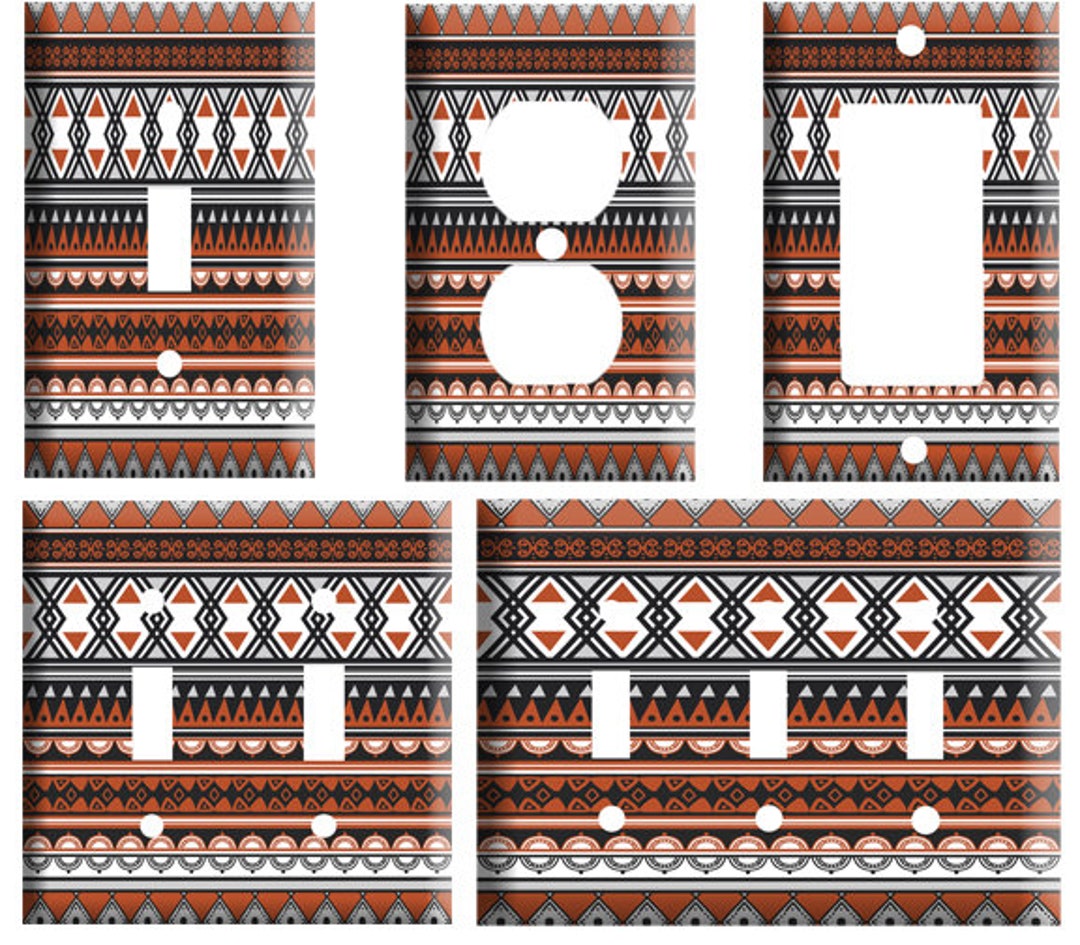 Tribal Terra Cotta Design, Light Switch Cover Plate, Single Toggle or ...